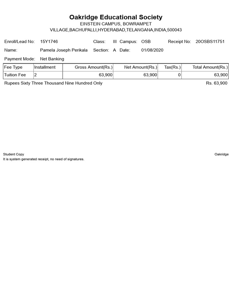 Consolidated Tution Fee | PDF