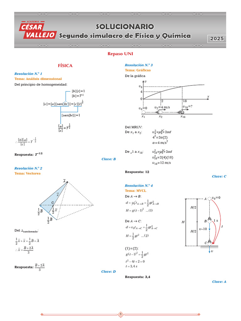 2 - Sol - FyQ - Repaso UNI - 2025 | PDF | Diagrama de fases | Química