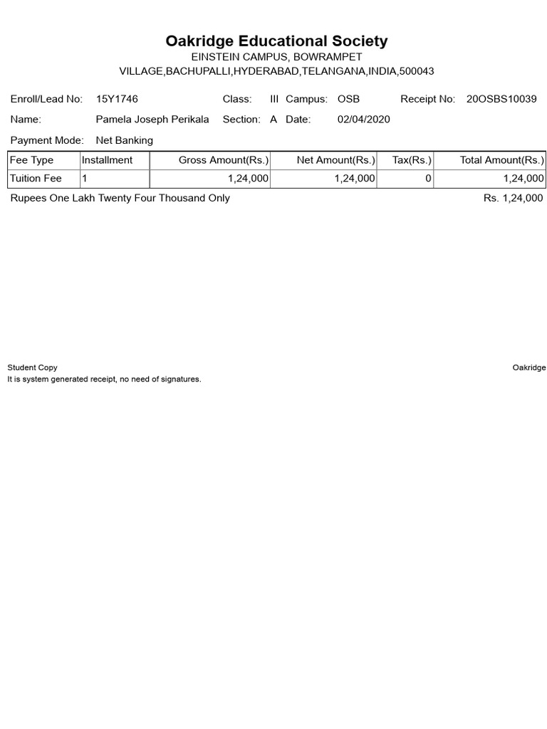 Grade Iii Term1 Fee | PDF