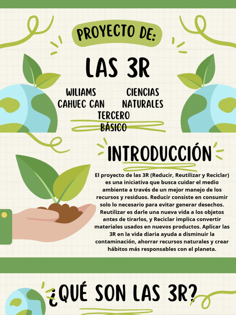 Proyecto Educativo sobre las 3R | PDF | Residuos | Reciclaje