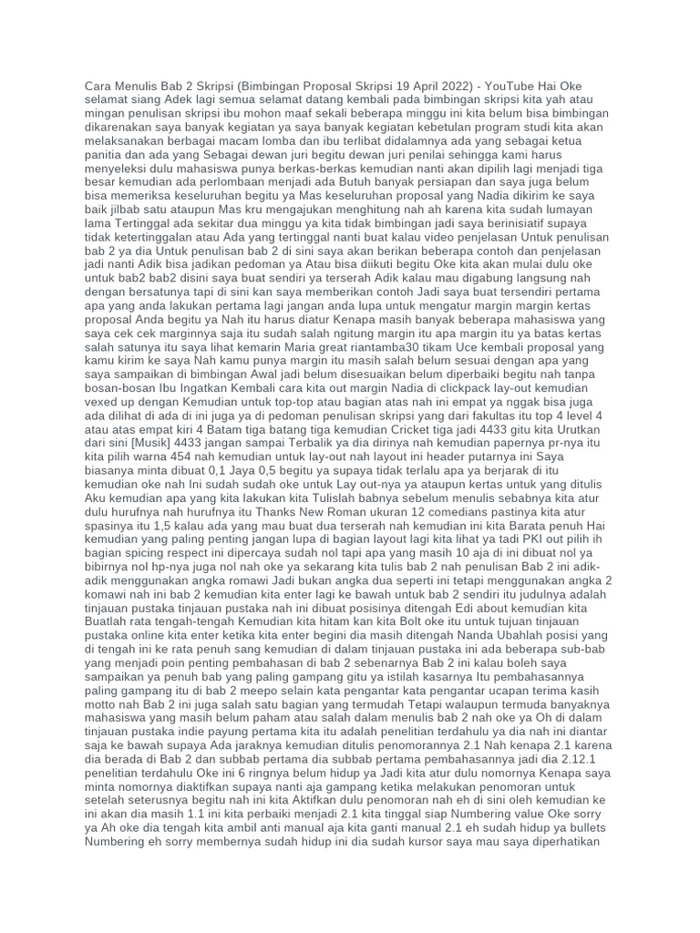 Cara Menulis Bab 2 Skripsi | PDF