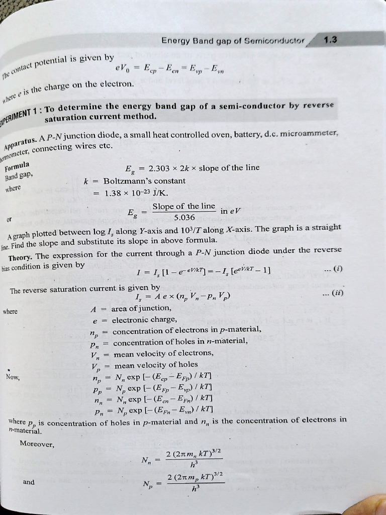 Energy Band Gap Measurement in Semiconductors | PDF | P–N Junction ...