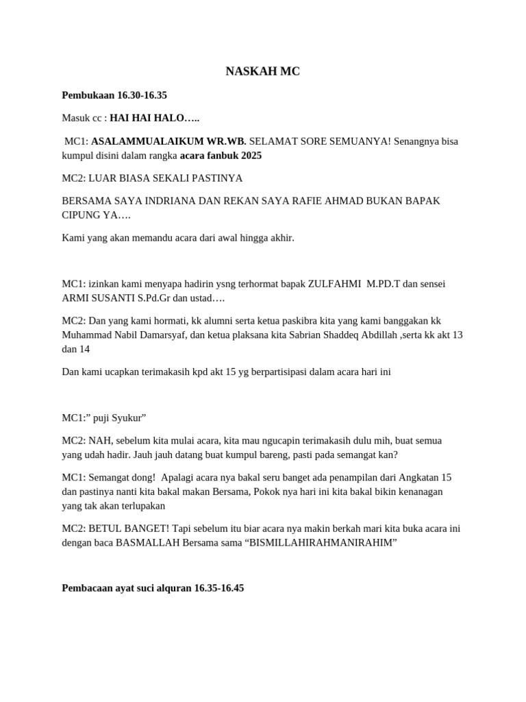 Naskah MC | PDF