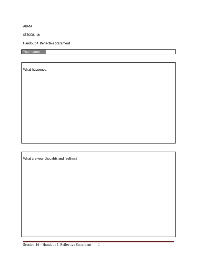 ABMA Reflective Statement | PDF