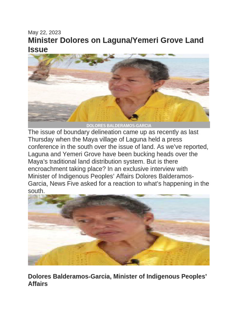 Balderamos Call For Respect Unity and Ethnic Cooperation in Belize | PDF