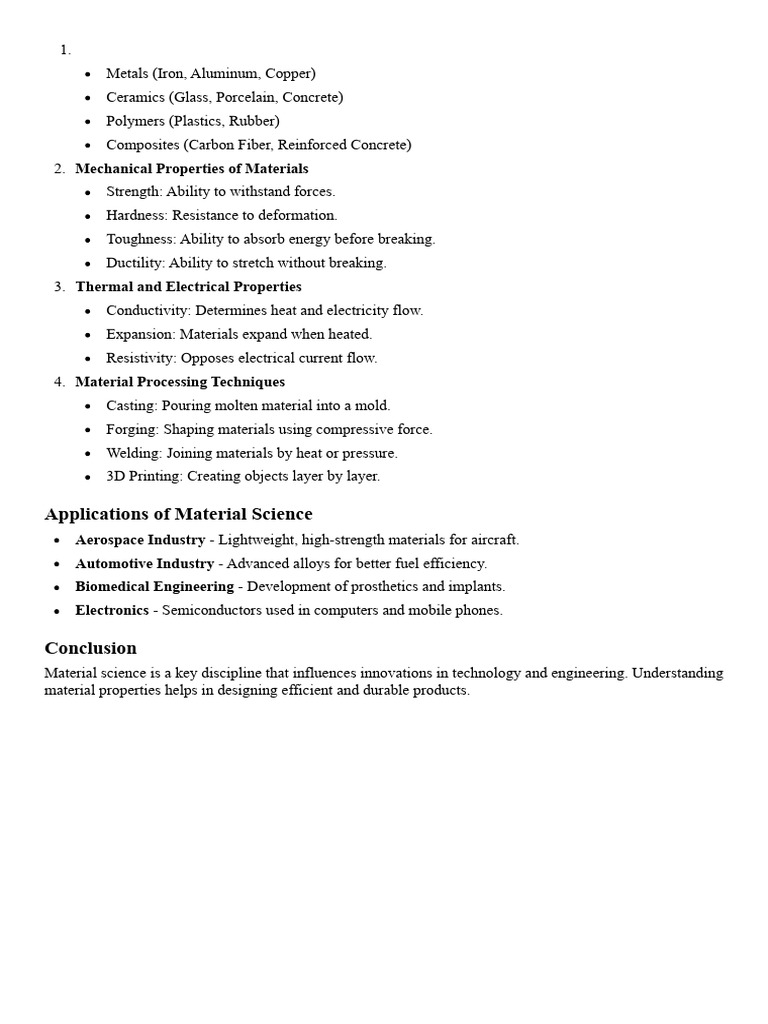 Fundamental Material Science | PDF