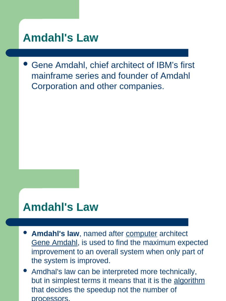 Lecture 6 (Amdahl's Law) | PDF | Parallel Computing | Office Equipment