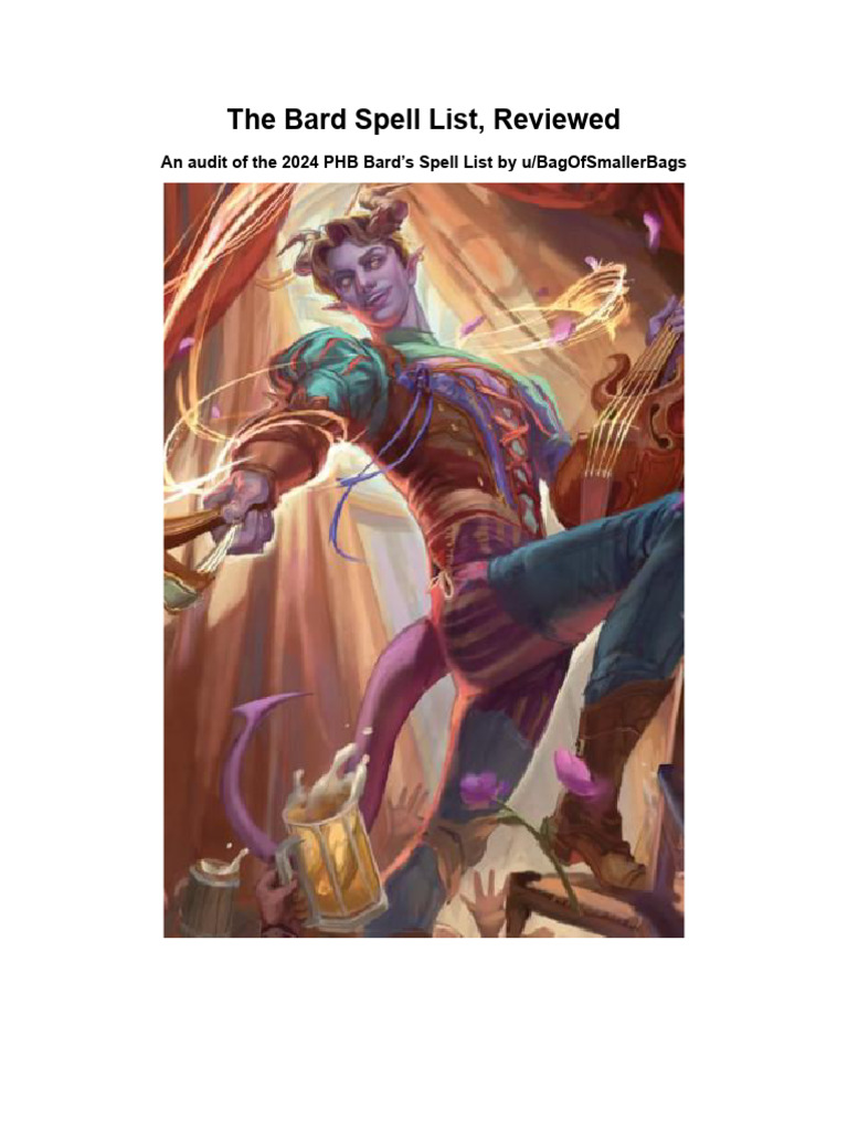 DND55- Bard Spells | PDF | Dungeons & Dragons