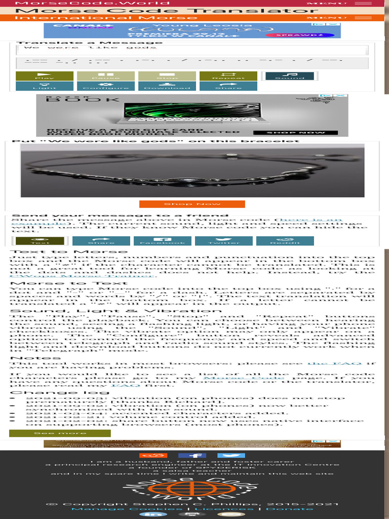 Morse Code Translator Morse Code World | PDF | Computing | Software