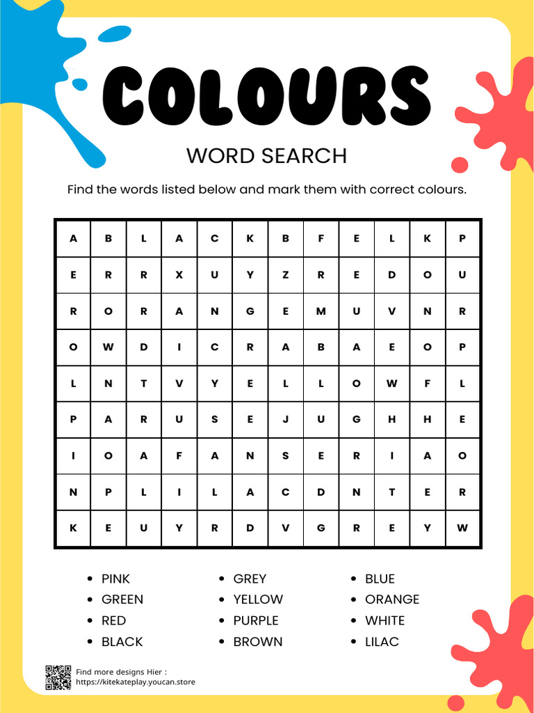 Colours: Word Search | PDF