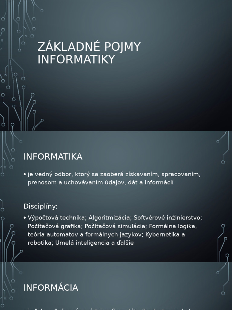 1ZÃ¡kladnÃ© Pojmy Informatiky1 | PDF
