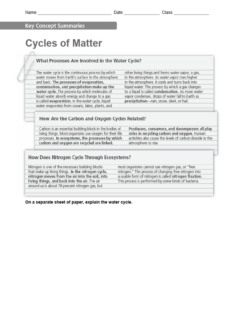 Annotated-Cycles of Matter | PDF | Water | Atmosphere Of Earth