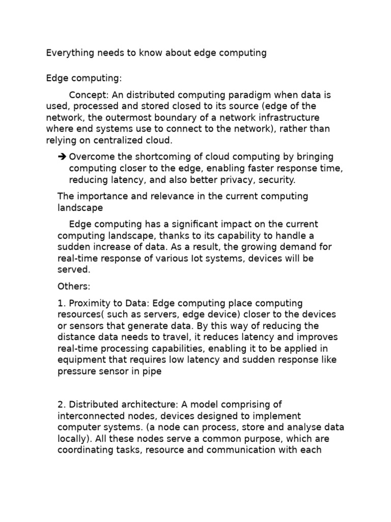 Edge Computing Importance | PDF | Scalability | Internet Of Things