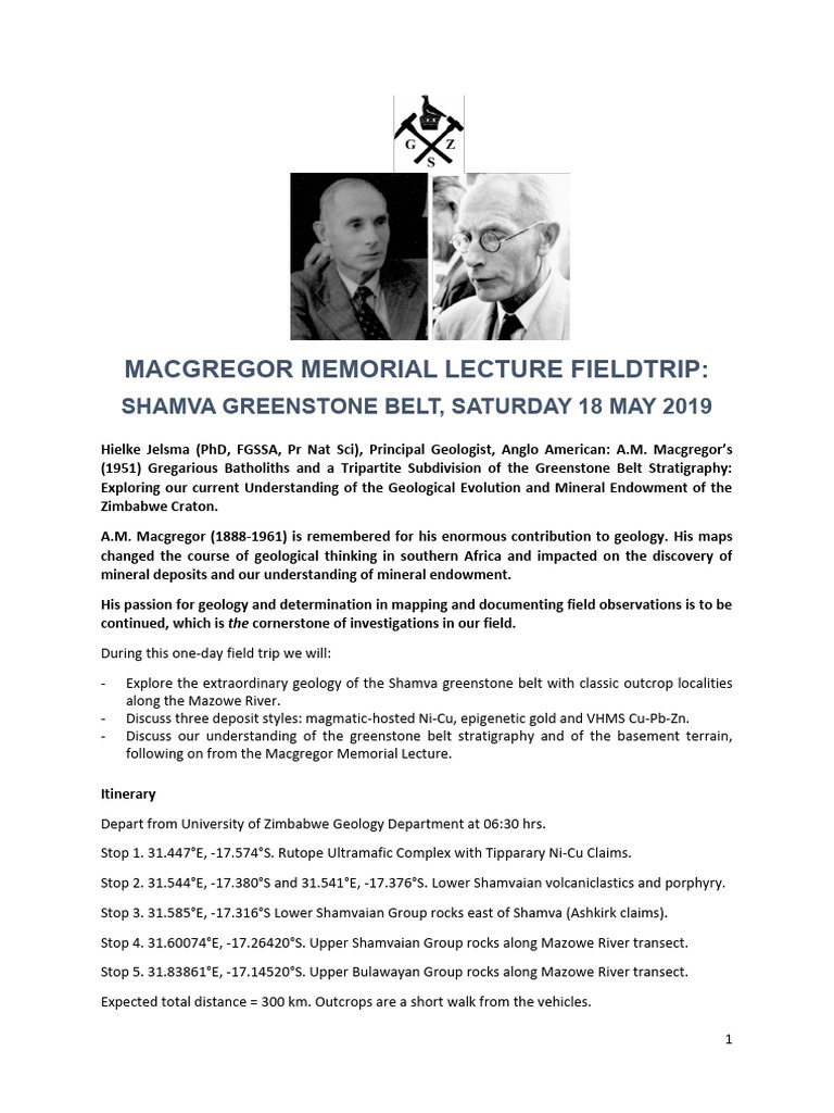 Macgregor Memorial Lecture Fieldtrip 2019 | PDF | Sedimentary Rock | Geology