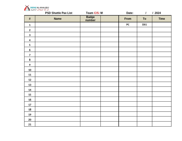 DAK-PSD Shuttle Pax List April 2024 | PDF