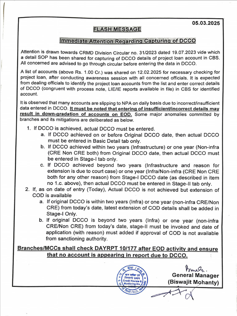 Capturing of DCCO | PDF