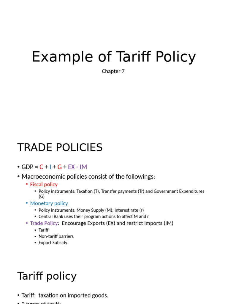 Chapter7 - Tariff Policy | PDF | Economic Surplus | Tariff