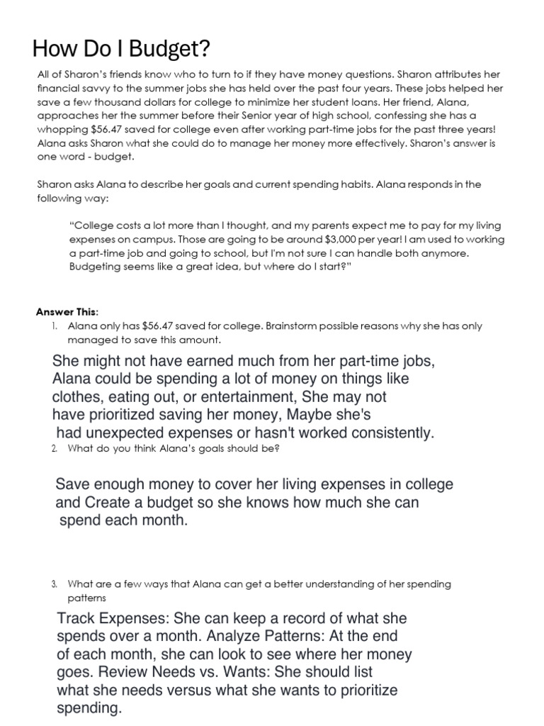 NGPF+10 2+Budgeting+Case+Study+How+Do+I+Budget | PDF | Expense | Budget