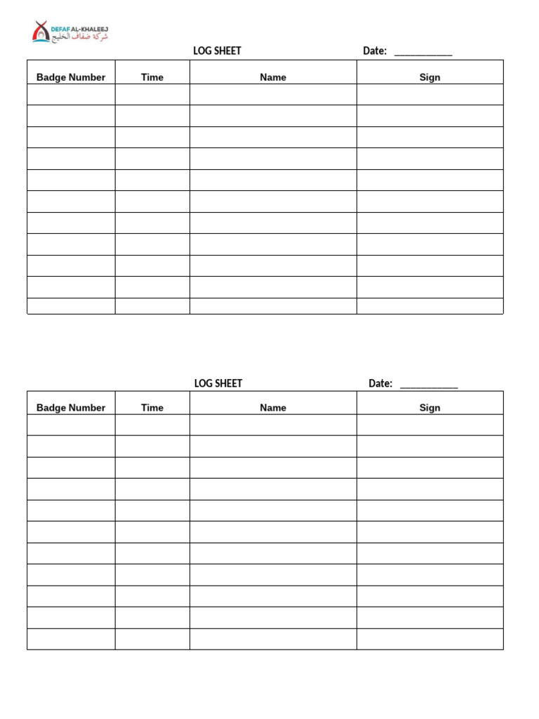 Employee Log Sheet Template | PDF