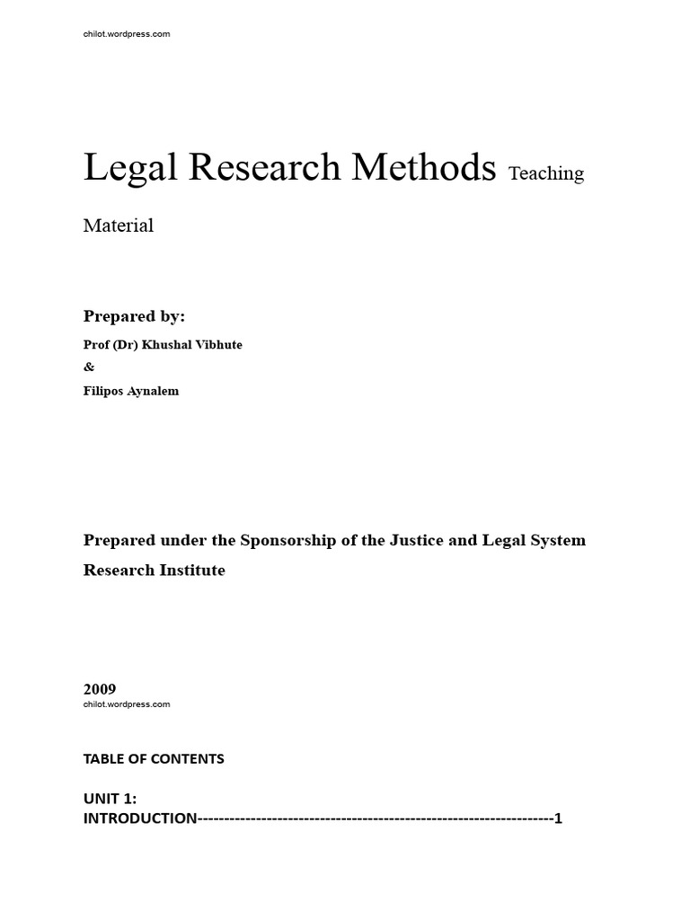legal-research-methods notes | PDF | Scientific Method | Methodology