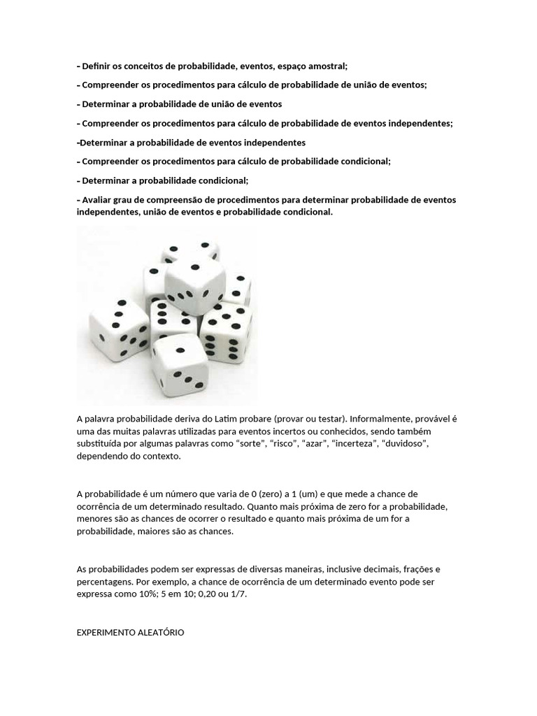 Probabilidade: Conceitos e Cálculos Essenciais | PDF | Probabilidade ...