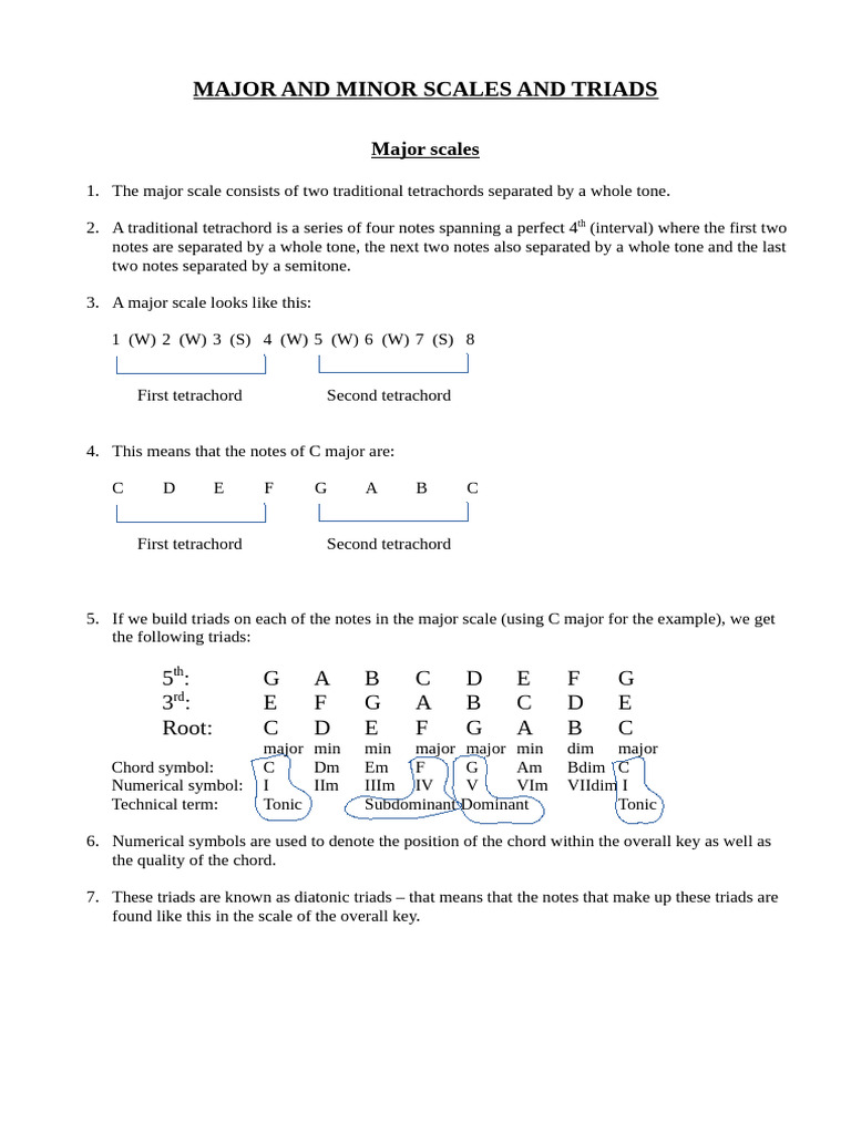 Scales and Triads 1 | PDF | Minor Scale | Scale (Music)