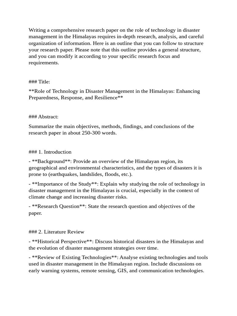 Writing A Comprehensive Research Paper On The Role of Technology in ...