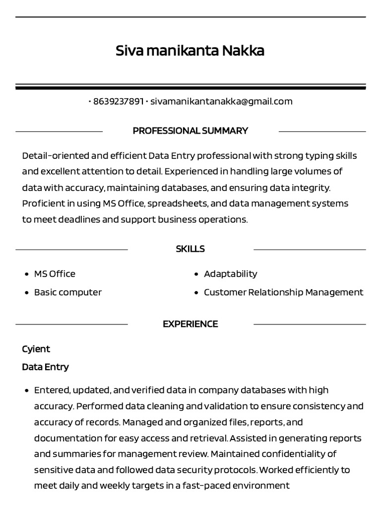 Resume Builder Document | PDF