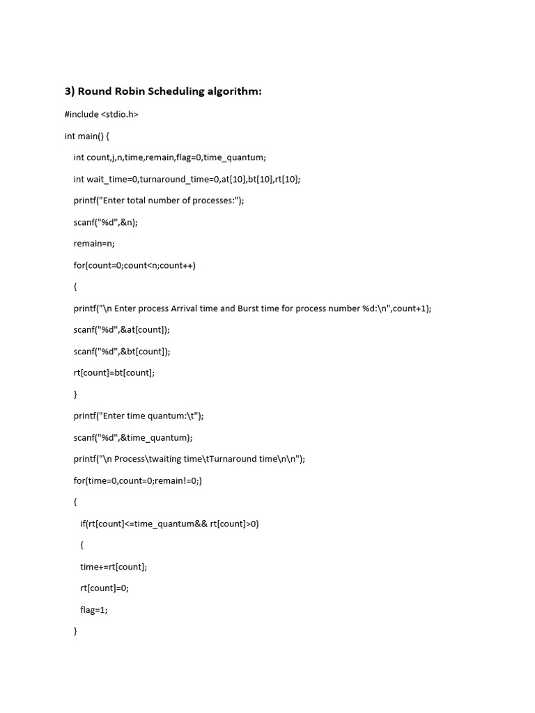 Round Robin Scheduling Lab2(c) | PDF