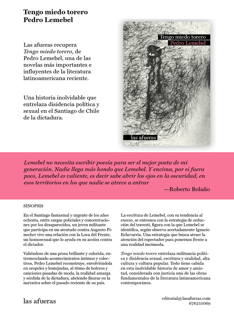 Análisis de Tengo Miedo Torero | PDF