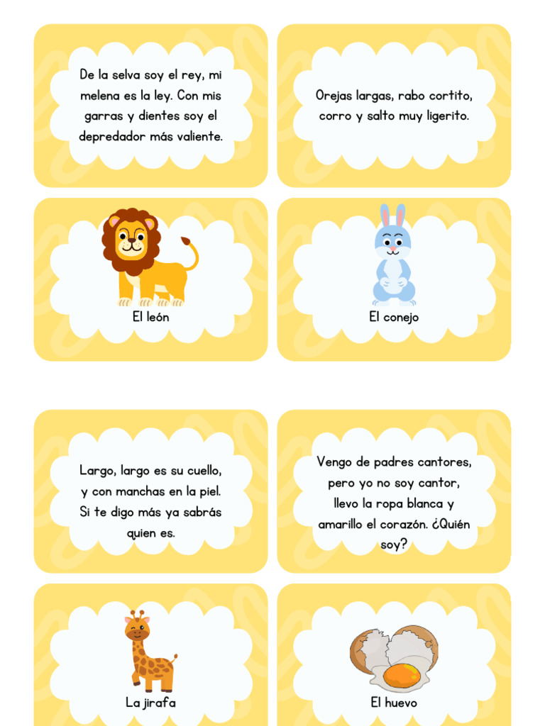 Adivinanzas de Animales para Niños | PDF