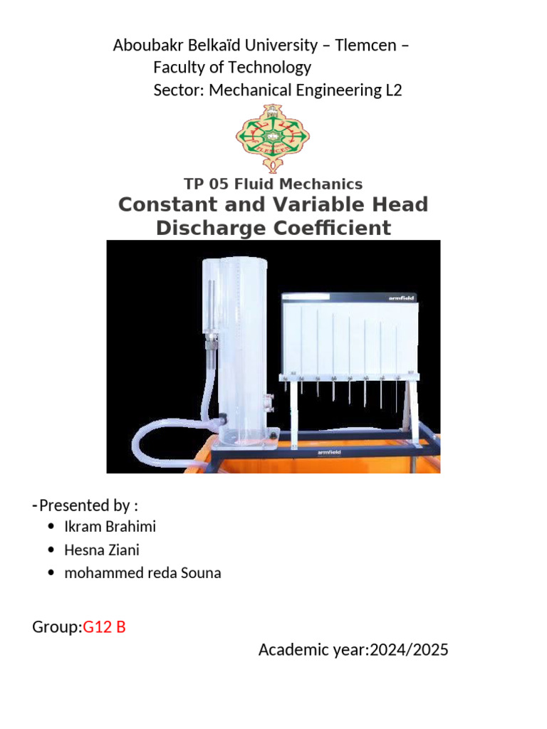 Discharge Coefficient in Fluid Mechanics | PDF | Fluid Dynamics | Fluid ...