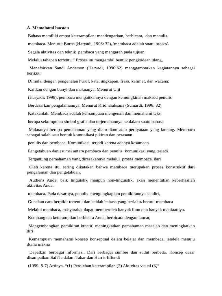 A. Memahami Bacaan | PDF