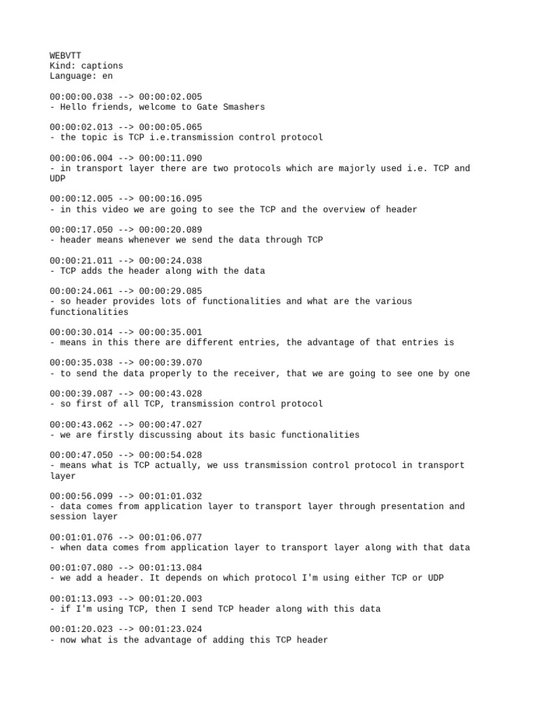 Lec-64 TCP Transmission Control Protocol TCP Header Transport Layer ...