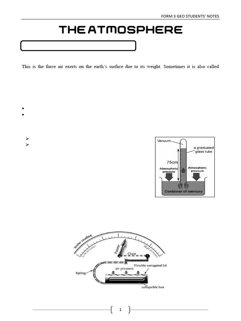 Form 3 Geo Notes (Atmosphere) | PDF | Cyclone | Tropical Cyclones