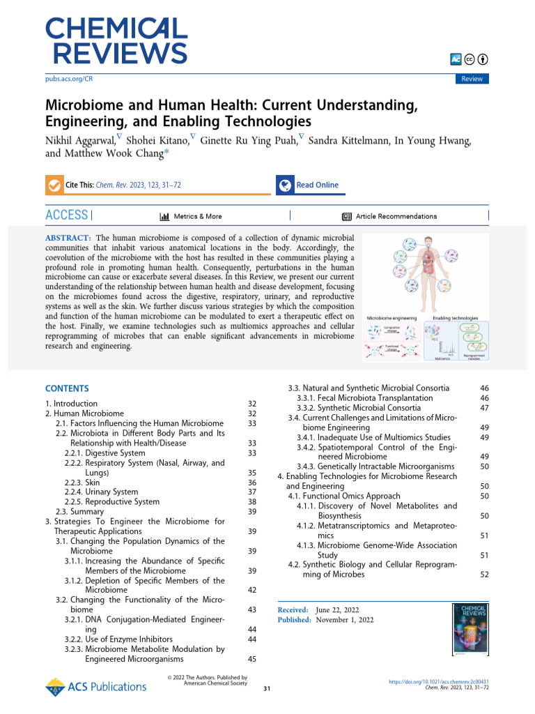 Microbiome and Human Health Review 2023 | PDF | Gastrointestinal Tract ...