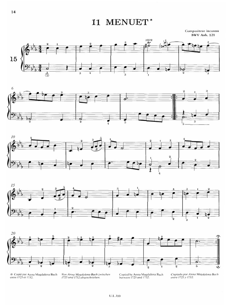 Menuet 11 | PDF
