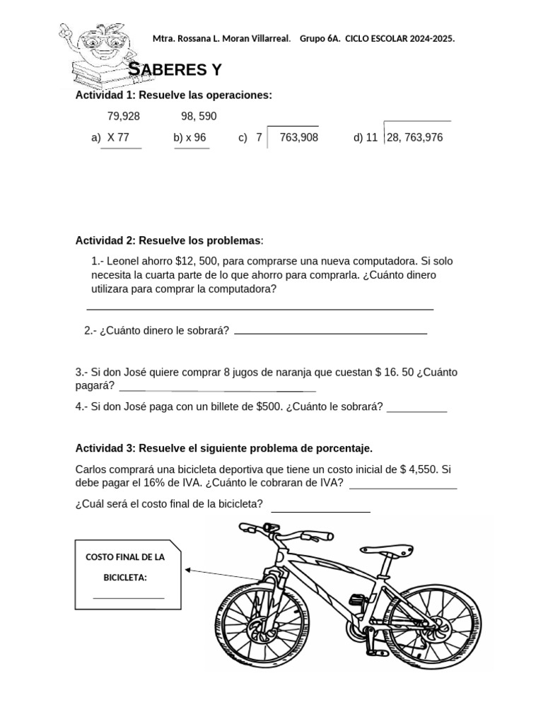 Saberes Problemas Mate | PDF