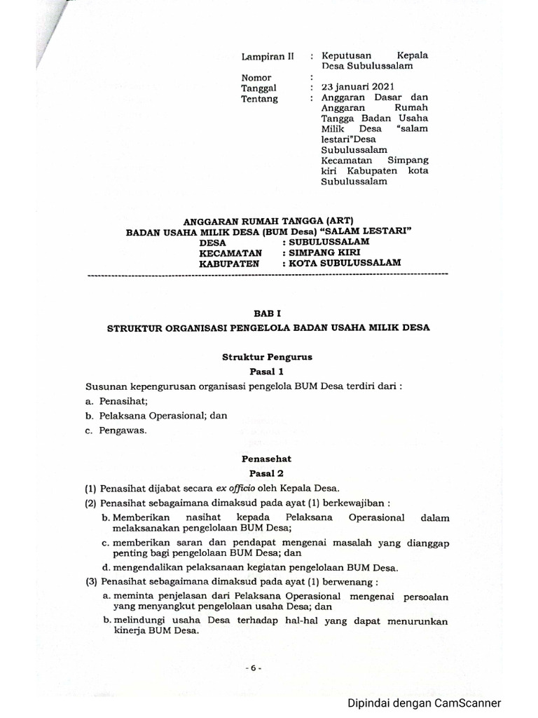 1651038321art Bumdes Salam Lestari | PDF