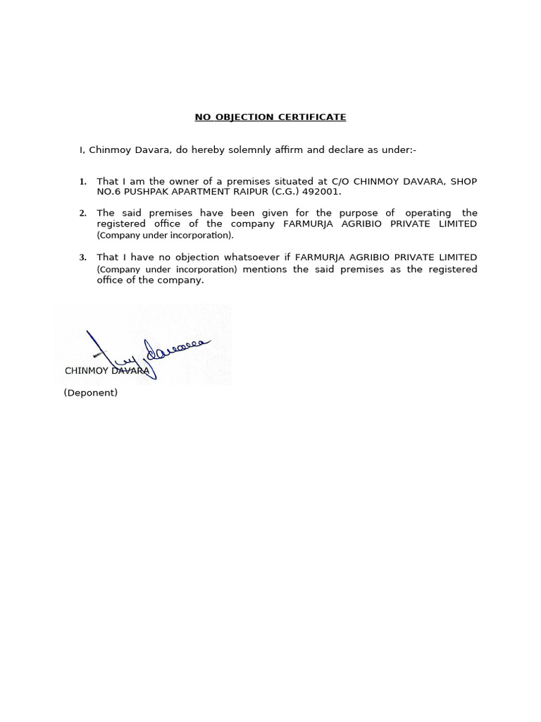 Noc for Registered Office (2) | PDF