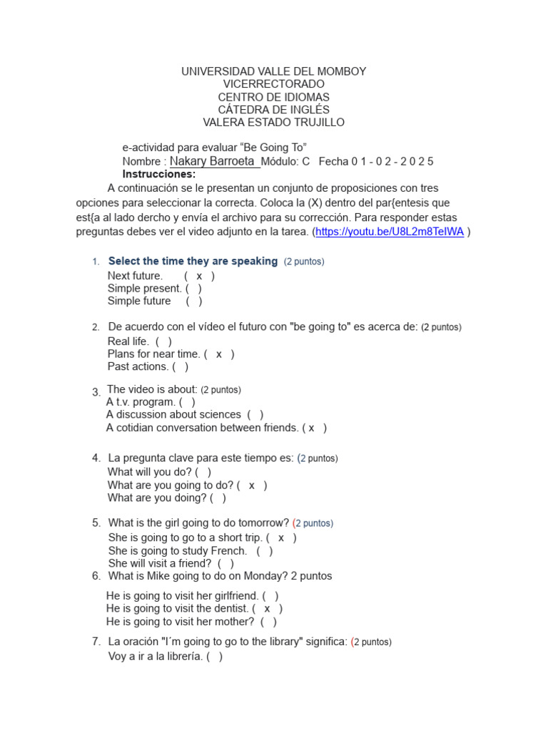 Examen de ingl-s Be going to.docx NB | PDF