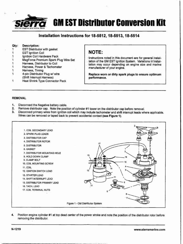 Installation Instructions Sierra 18-5514 V8 Delco EST Conversion Kit | PDF