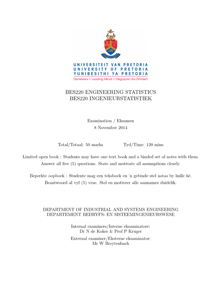 2014 - BES 220 - Exam - Paper | PDF
