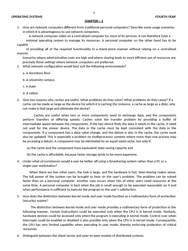 Operating Systems Fourth Year | PDF | Virtual Machine | Operating System