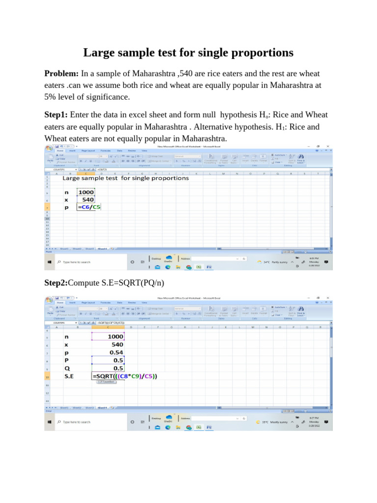 Large Sample Problems Edited New | PDF | P Value | Statistical Theory