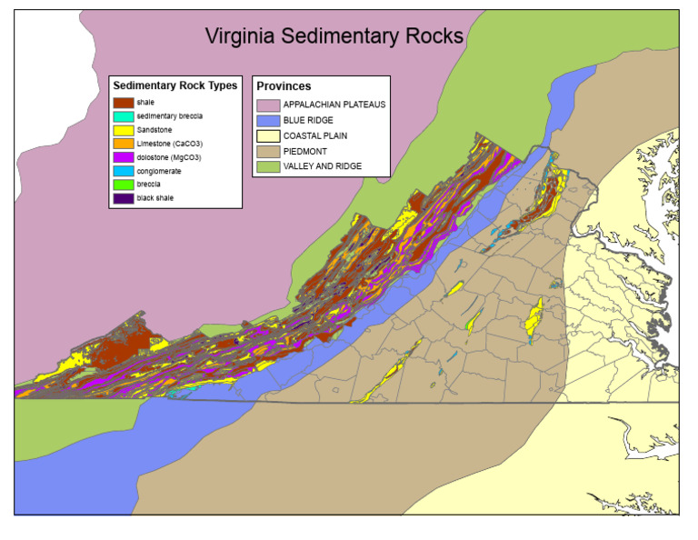 Virginia Sedimentary Rocks Layers | PDF