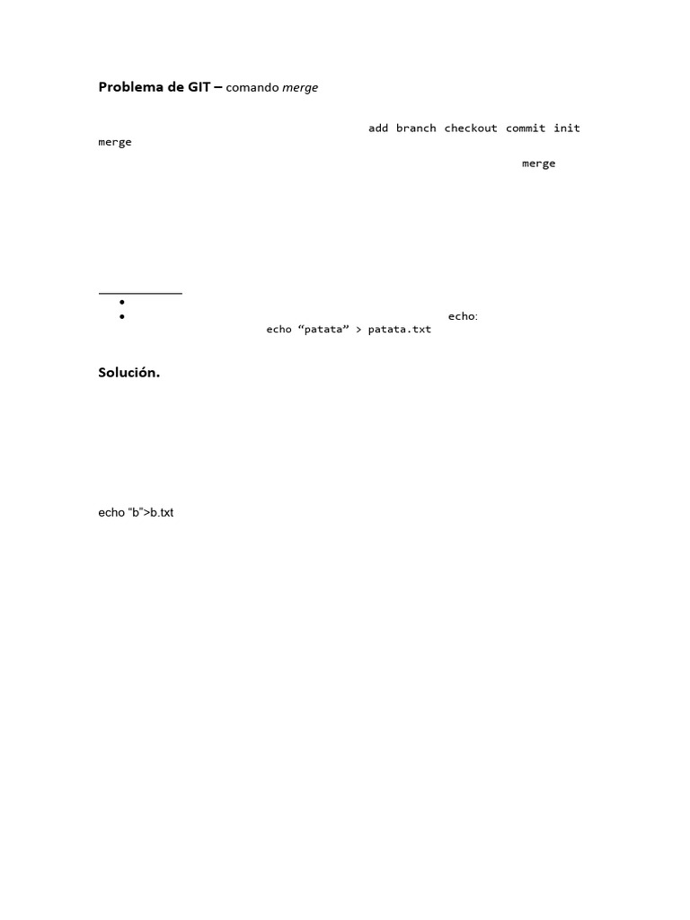 Problema de GIT-ComandoMerge | PDF | Informática | Git (software)
