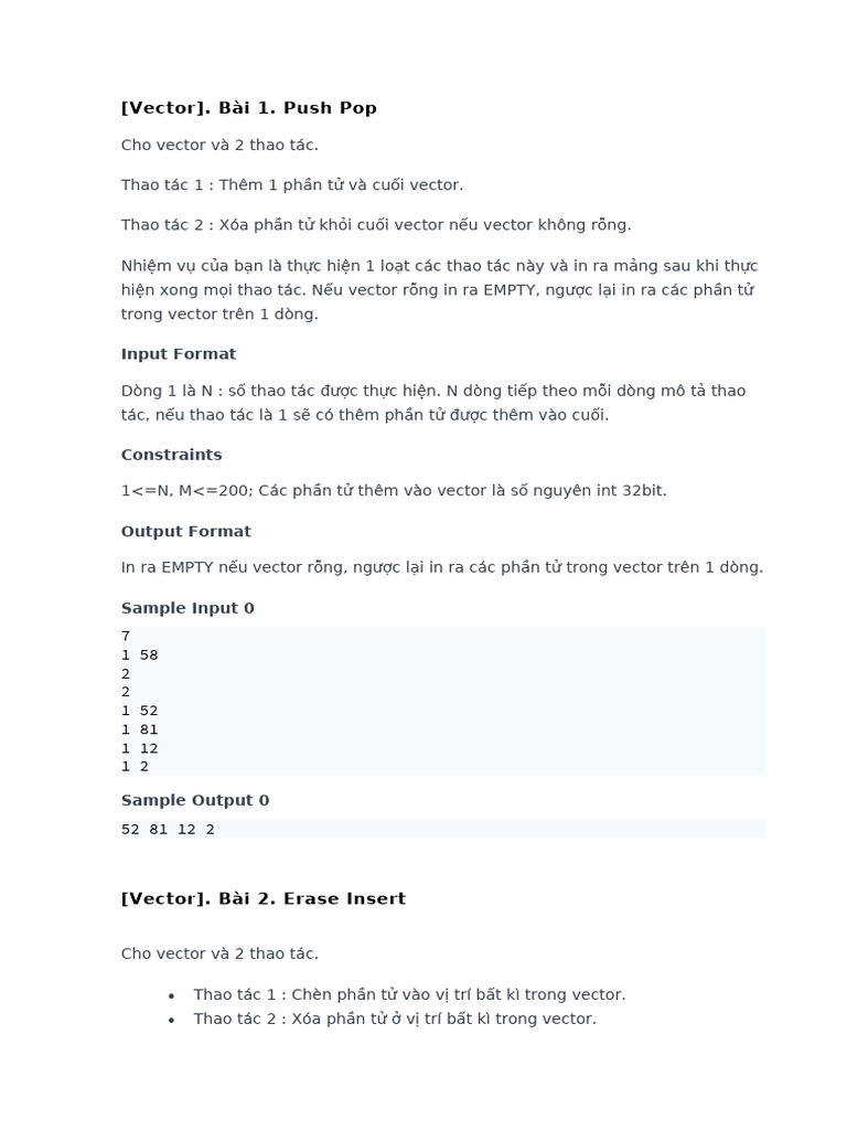 Vector Và Pair | PDF