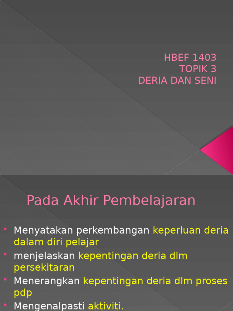 TOPIK 3 HBEF 1403 Deria Dan Seni | PDF