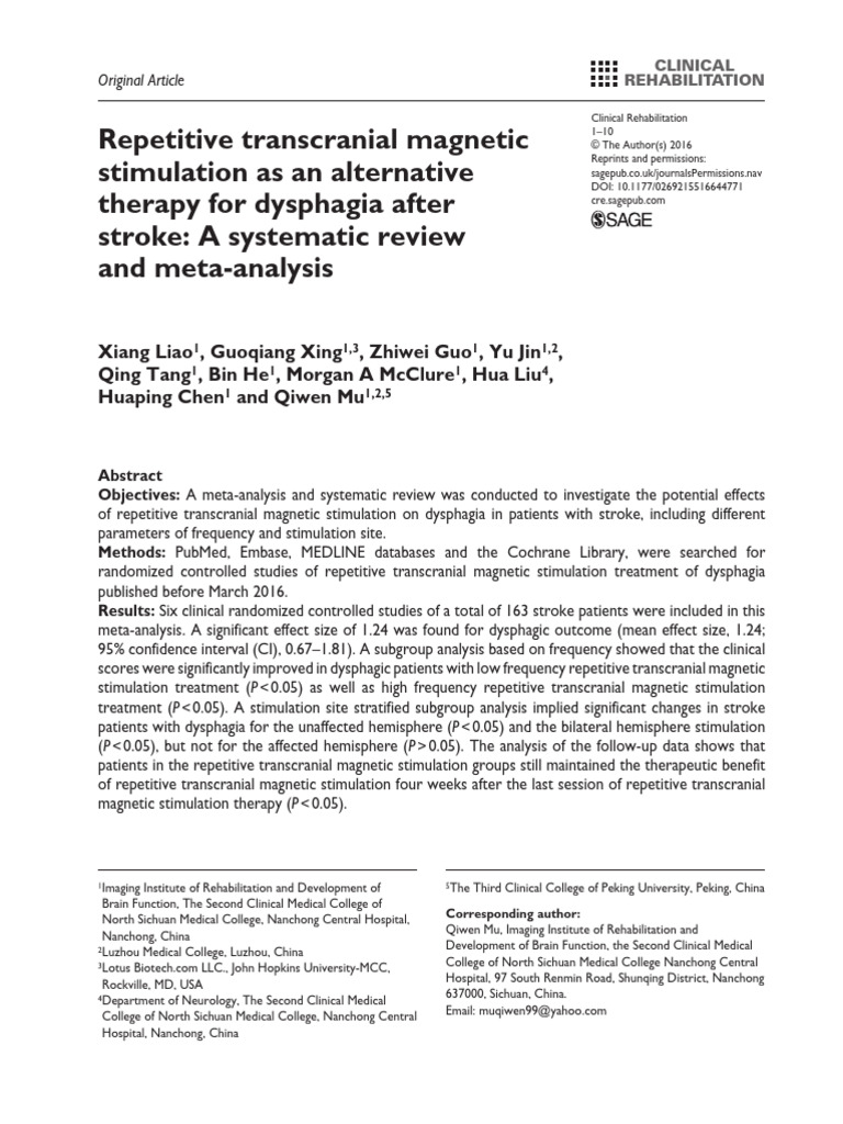 Cambios significativos en disfagia por EVC | PDF | Meta Analysis | Randomized Controlled Trial